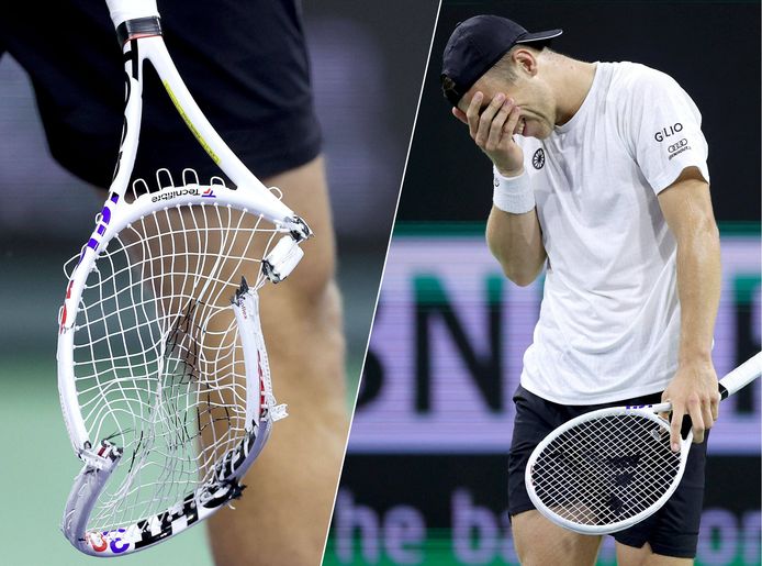 Tallon Griekspoor gaat door het lint: tennisser ramt racket kapot ...