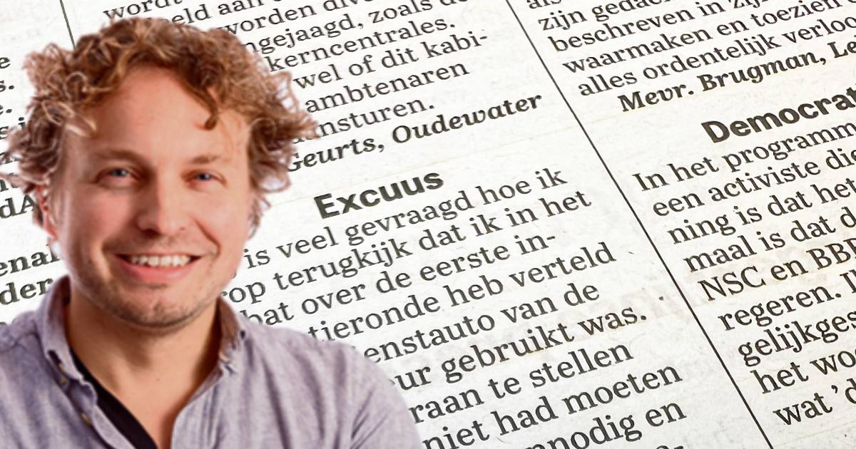 Een sorry-brief in de krant, dat zouden meer mensen moeten doen ...