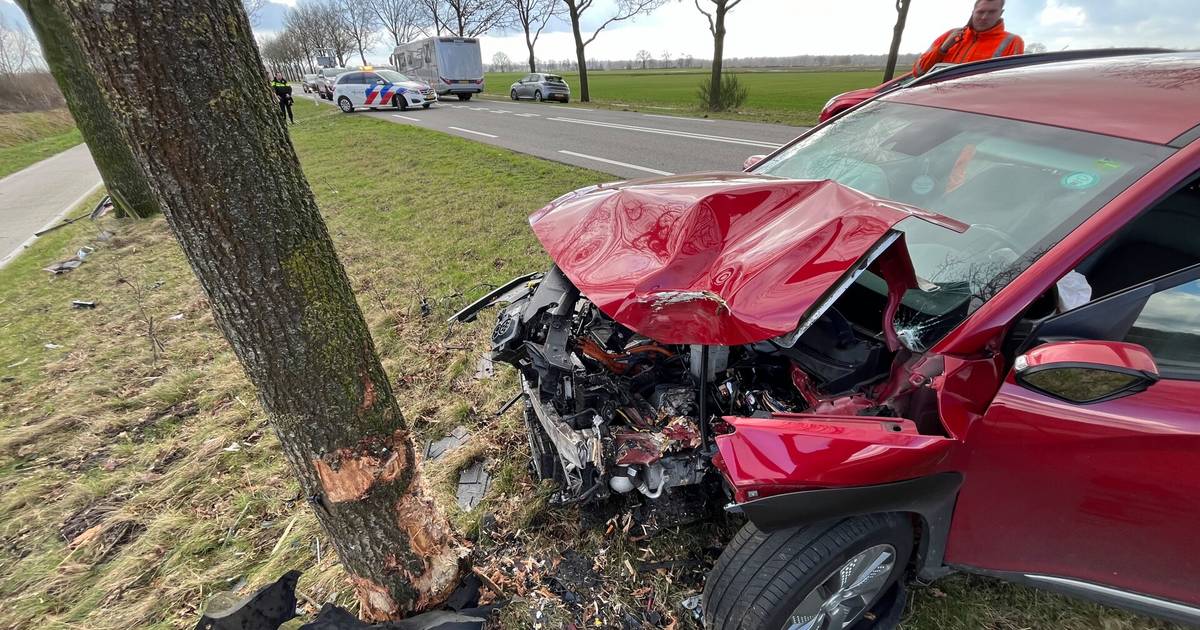 Automobiliste botst tegen boom, auto raakt zwaar beschadigd | 112 nieuws Alphen-Chaam | bd.nl