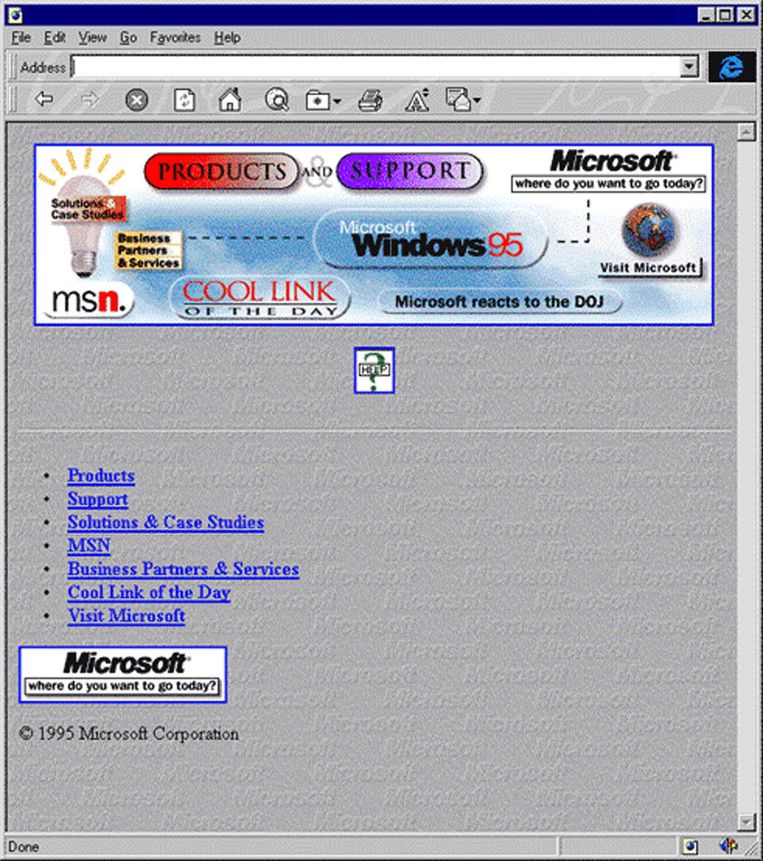 Fan van webretro? Zo zag Microsofts eerste homepage eruit ... in 1994