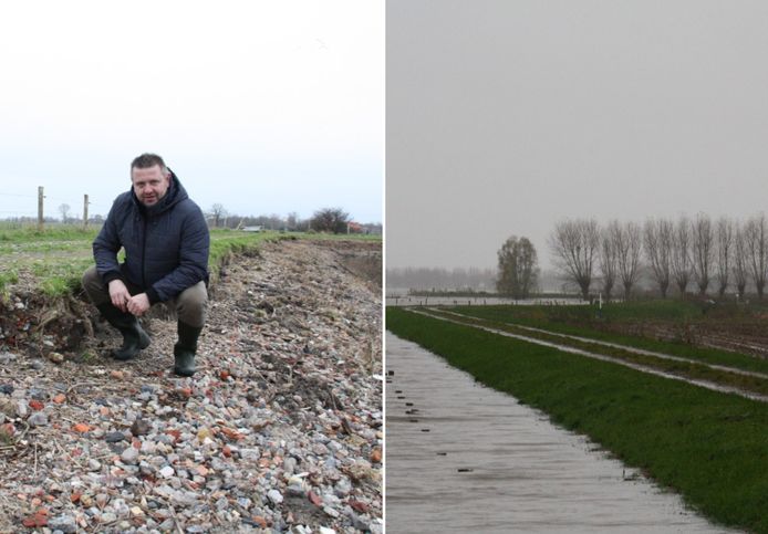 Dit deed het water met de winterdijk in de Westhoek: “Na de winter ...