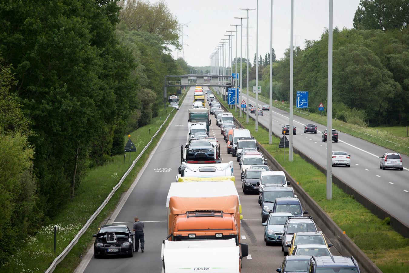 Ongeval op E313 ter hoogte van Ranst richting Antwerpen: busstrook ...