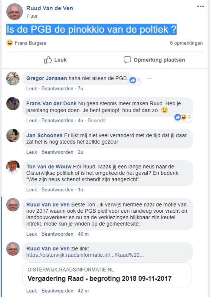 Ruud van de Ven kan het niet laten: ‘Is PGB de Pinokkio van de politiek ...