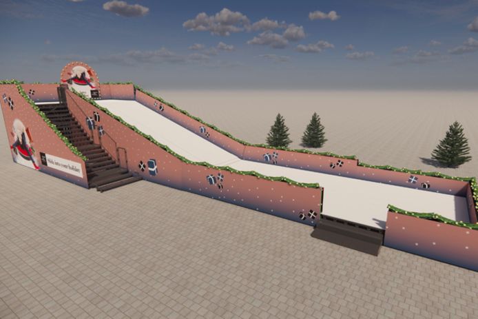 Op deze plek kun je binnenkort van een 26 meter lange tubebaan glijden ...