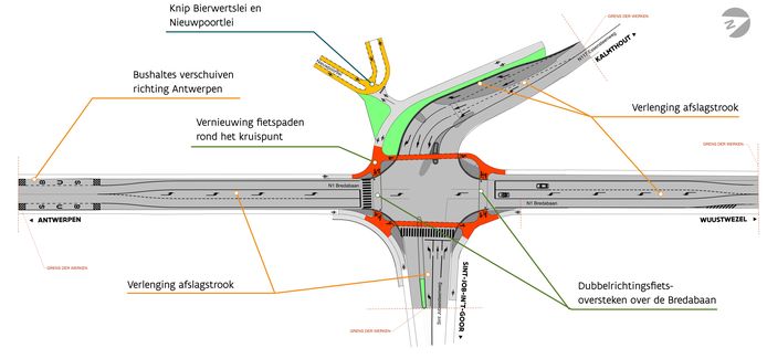 Zesarmig kruispunt in Maria-ter-Heide wordt veiliger | Brasschaat | hln.be