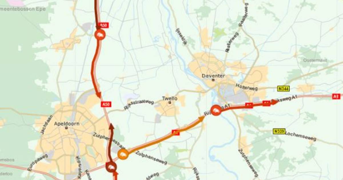 Drukke avondspits: het is aansluiten op de A28, A50 en A1 | Apeldoorn ...