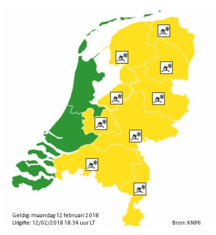 KNMI: code geel vanwege gladheid | Binnenland | AD.nl