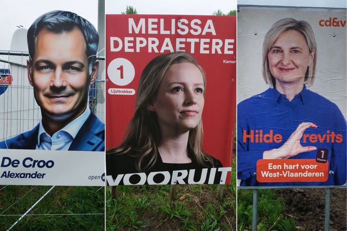 Onze reporter keek naar de verkiezingsaffiches: “Waarom hebben de kandidaten van Vooruit een ...
