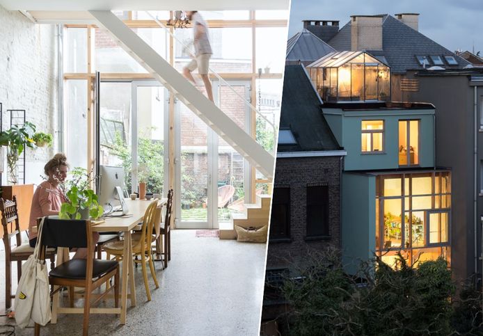 Architecten verbouwen verkrot pand in Borgerhout tot unieke rijwoning ...