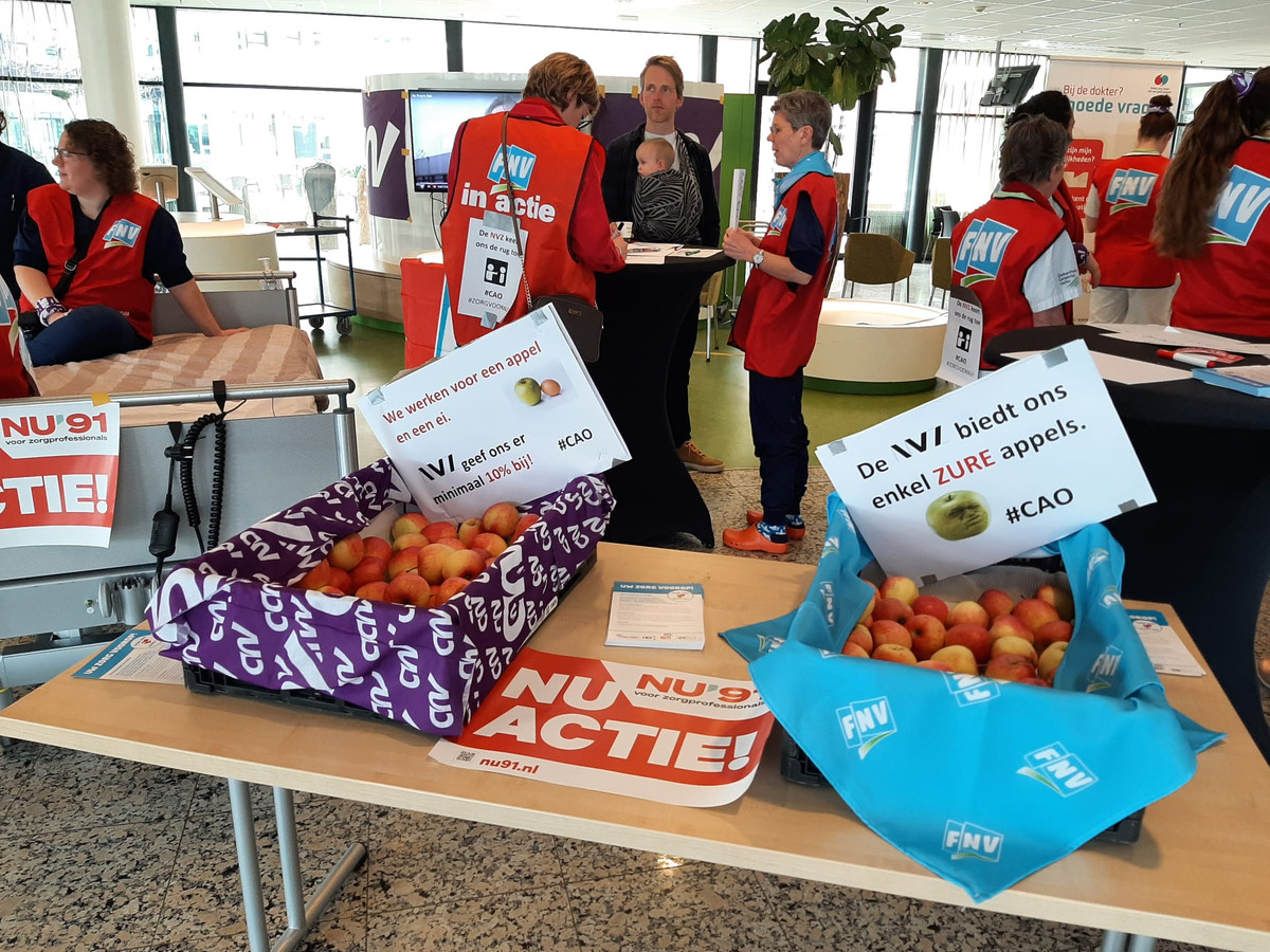 Zure appels, stilte én lawaai bij protest van ziekenhuispersoneel in ...