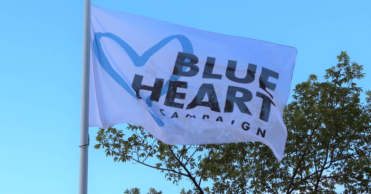 Blue Heart Campaign-vlag aan Leuvens stadskantoor | Leuven | hln.be