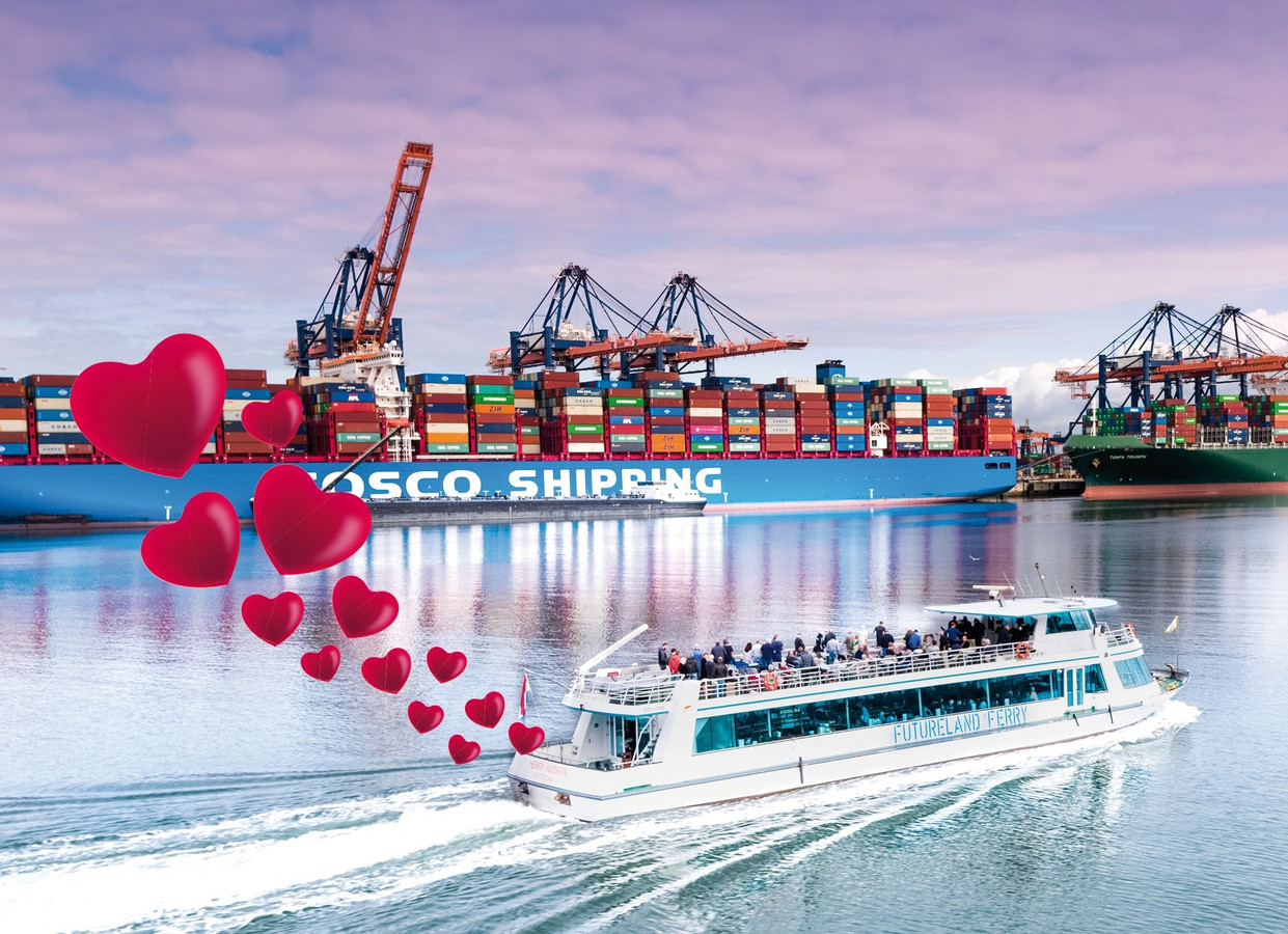 ‘Met je valentijn door de Rotterdamse havens varen, dat is dus ...