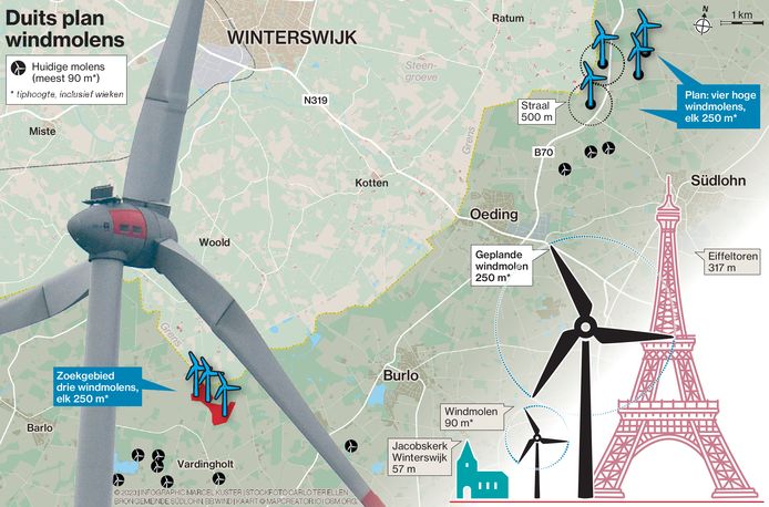 Winterswijk volledig verrast door plan enorme windmolens op de grens ...