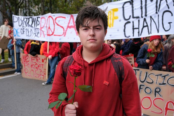 Benjamin (16) liep klimaatmars voor Rosa, zijn vriendin die tijdens de ...