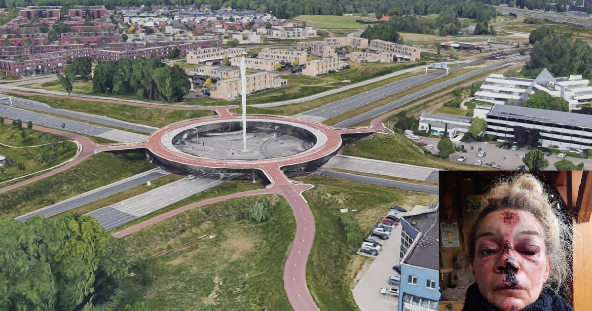 Jongen fietst door nadat hij Sylvia van het talud van de Hovenring in ...
