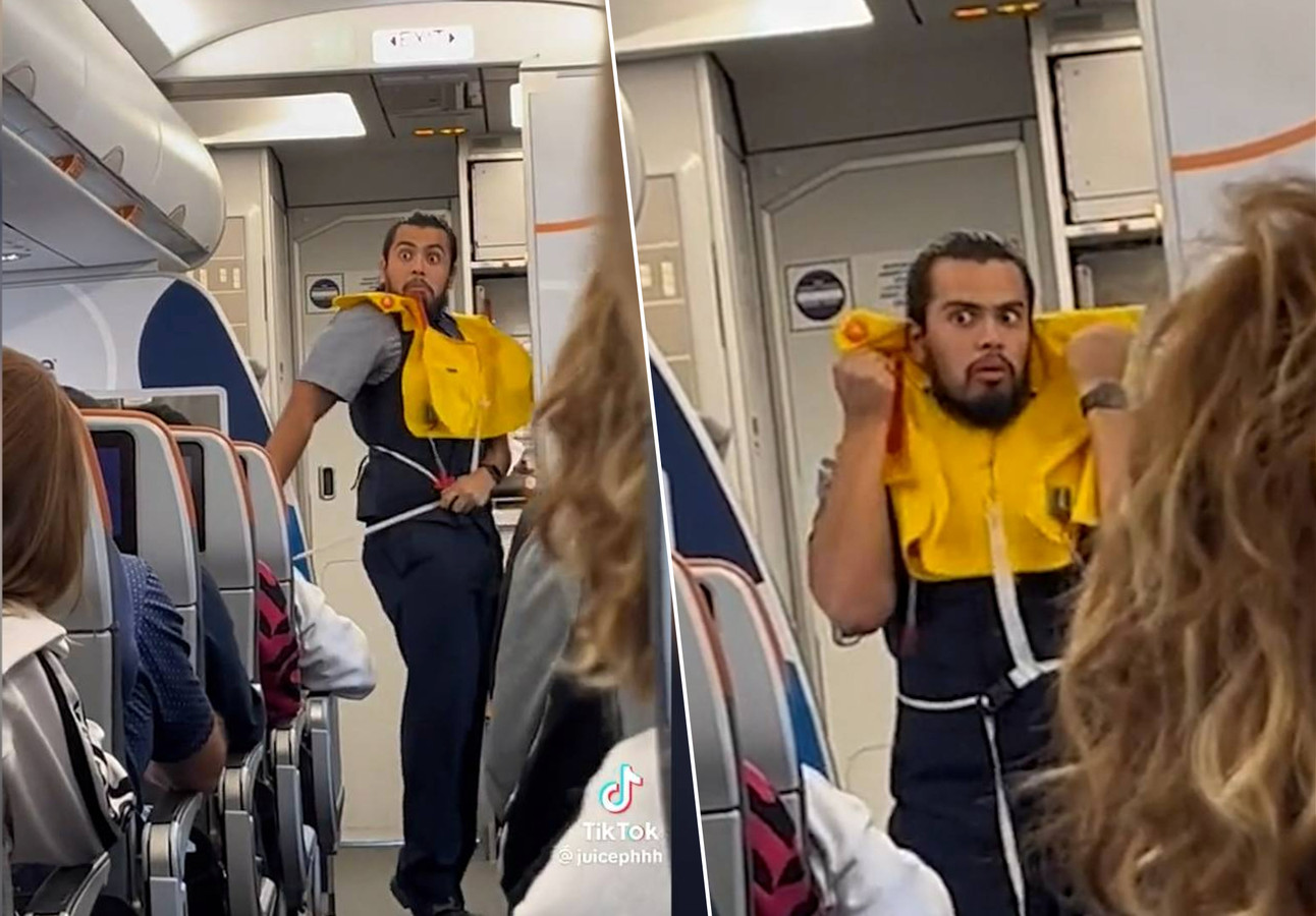 KIJK. Steward geeft wel heel expressieve veiligheidsdemo op het ...