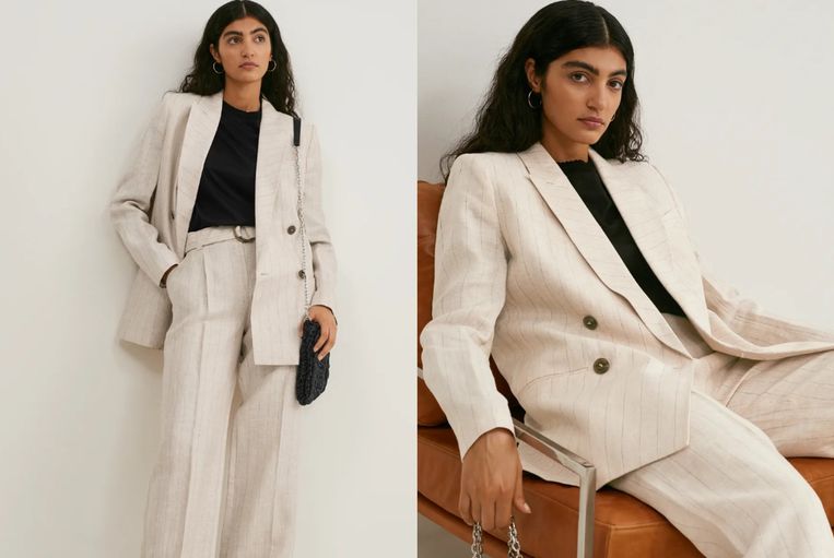 Steel de look voor een prikkie: een wit pak met krijtstreep net als ...