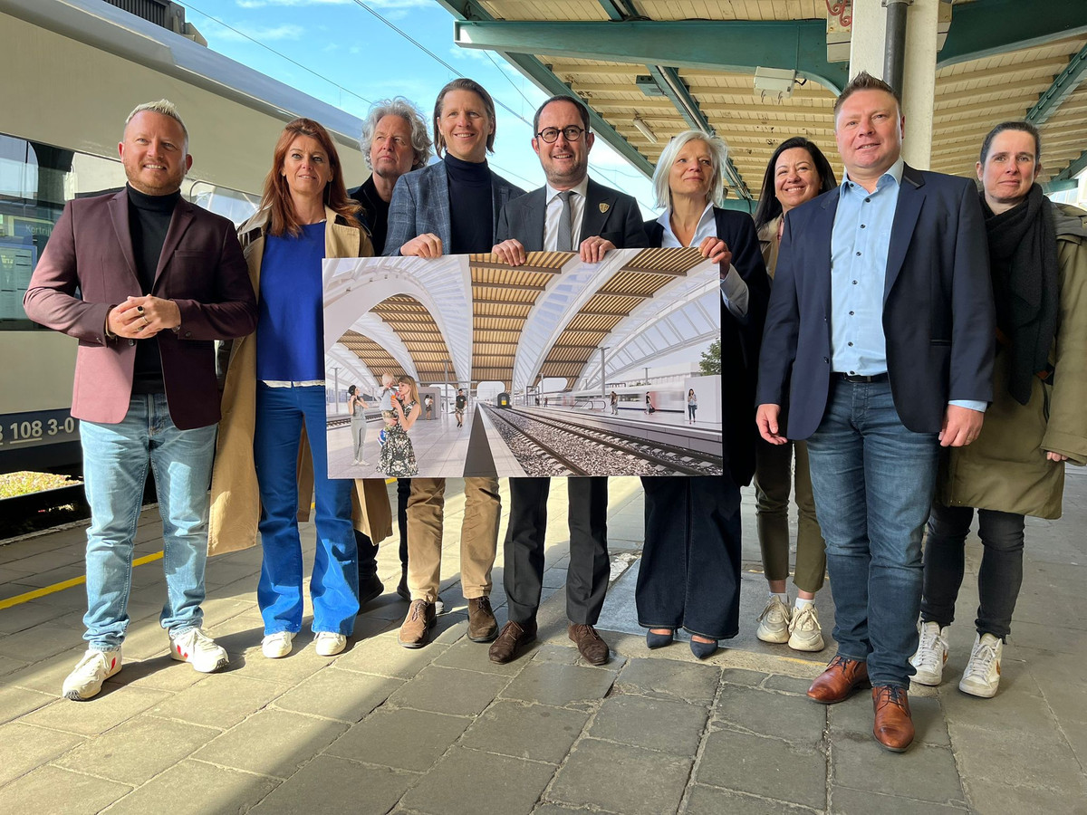 Weg met stationsgebouw, tegen 2034 hal onder sporen en perrons met ...