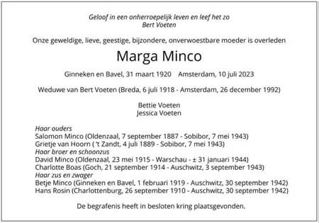 De Twentse roots van schrijfster Marga Minco: 'Een zwarte bladzijde in ...