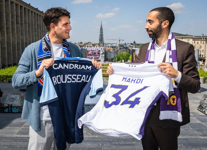 Sammy Mahdi en Conner Rousseau voor hun Anderlecht-Club Brugge ...