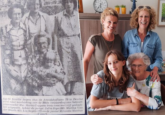 Familie Segers poseert als viergeslacht, ruim 40 jaar nadat ...