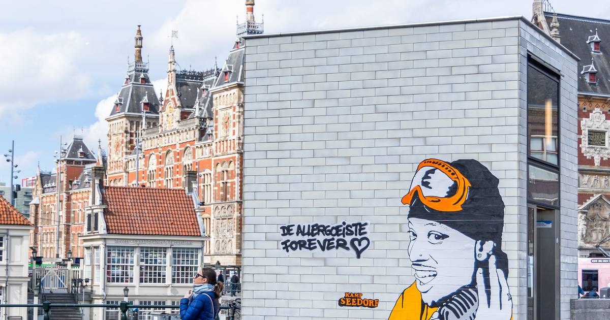 Muurschildering van Def Rhymz op lifthuisje bij Centraal Station: ‘De ...