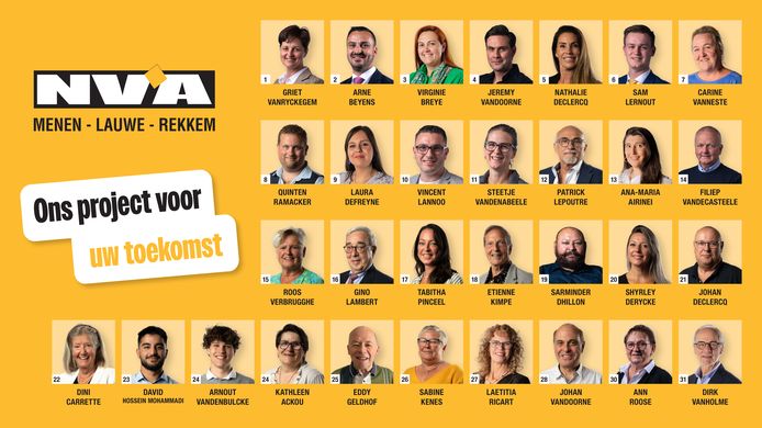 N-VA Menen heeft lijst en programma klaar: “We hebben heel wat gehaald ...