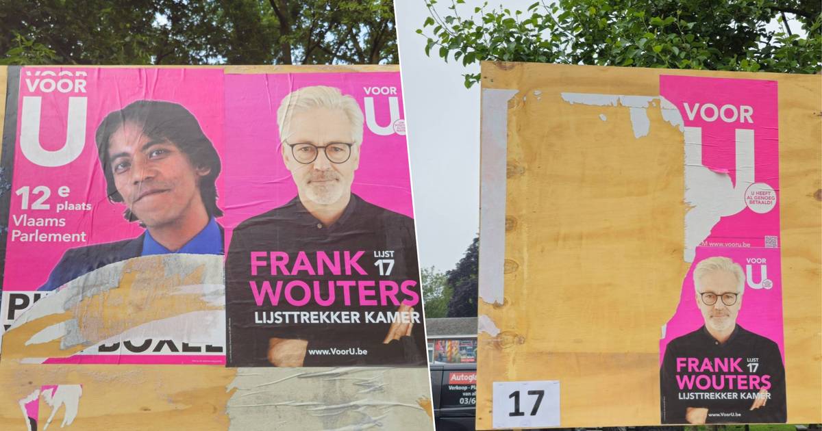 Vandalen vernielen verkiezingsaffiches Pieter Van Boxel: “Al vier ...