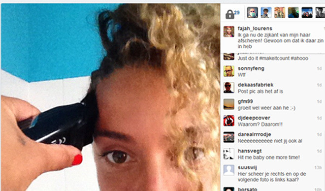 Fajah Lourens scheert hoofd half kaal | Foto | AD.nl