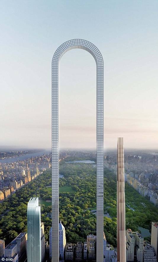 Gigantische paperclip in skyline New York | Buitenland | AD.nl