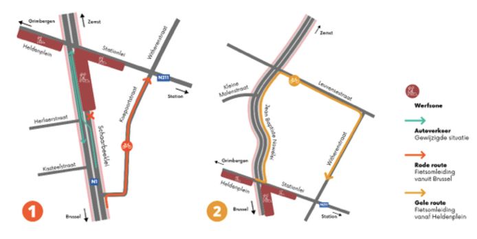 Fietsers krijgen volledige rijstrook op brug als tijdelijk tweerichtingsfietspad tijdens ...