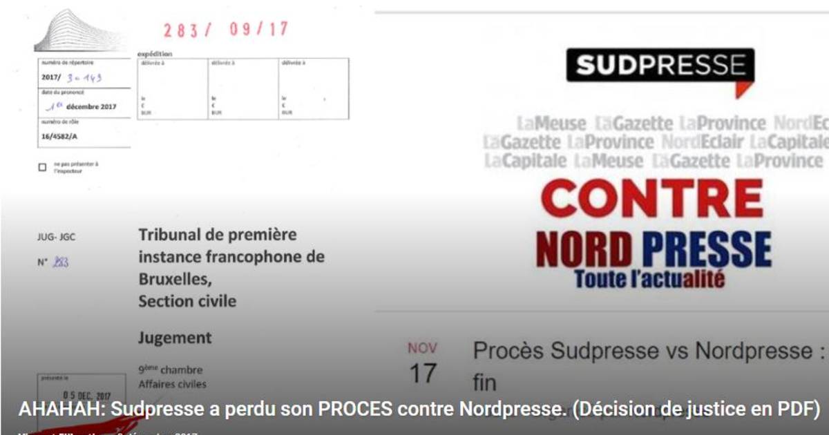 Sudpresse perd son procès contre Nordpresse | Belgique | 7sur7.be