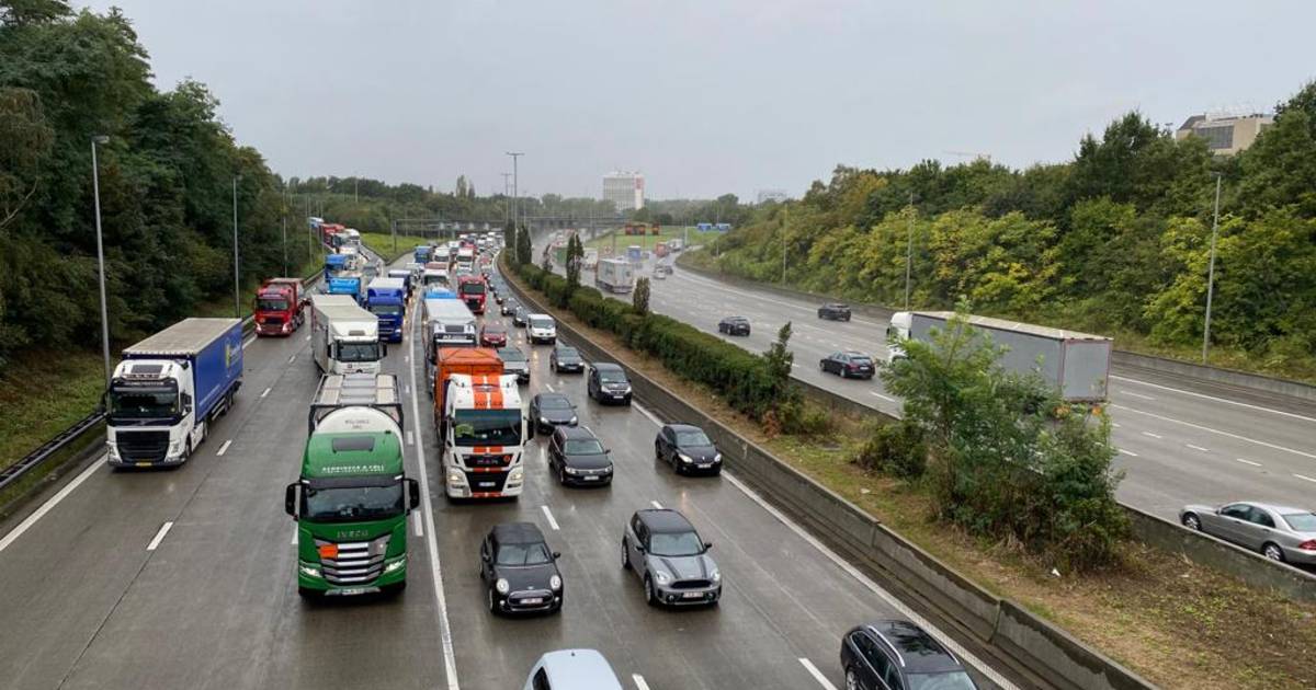 Antwerpse Ring vast door ongeval ter hoogte van Luitenant Lippenslaan ...