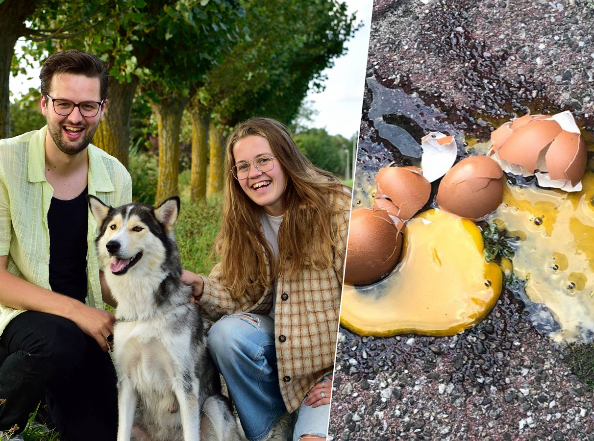 Wandelaars bekogeld met eieren en bak yoghurt vanuit rijdende auto ...