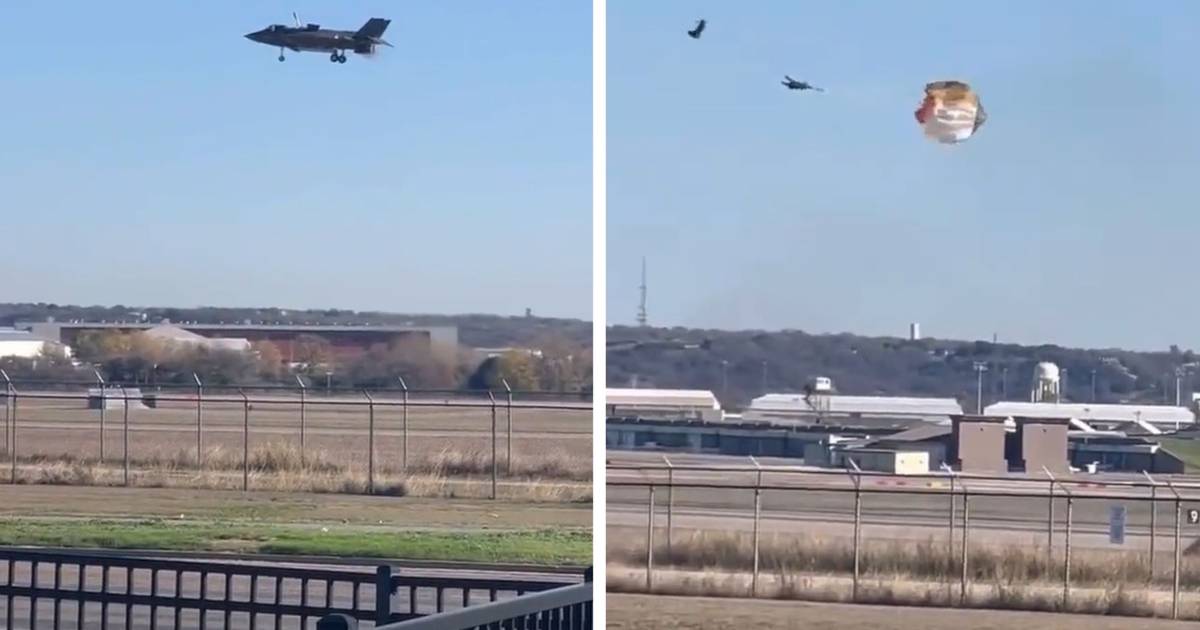 Un pilote de chasse utilise son siège éjectable lors d'un atterrissage ...