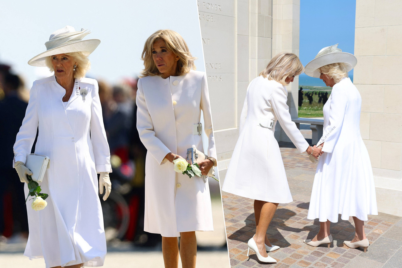 “Gênant”: Brigitte Macron tente de prendre la main de la reine Camilla ...
