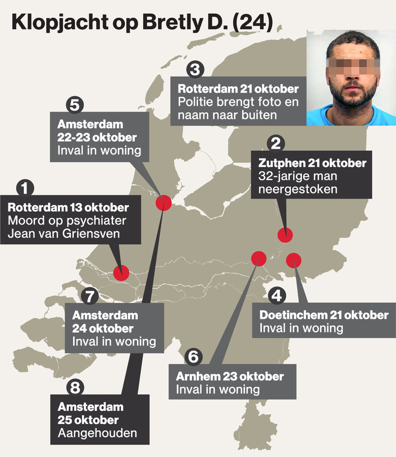 Moordverdachte Bretly D. laat voor het eerst van zich horen vanachter ...
