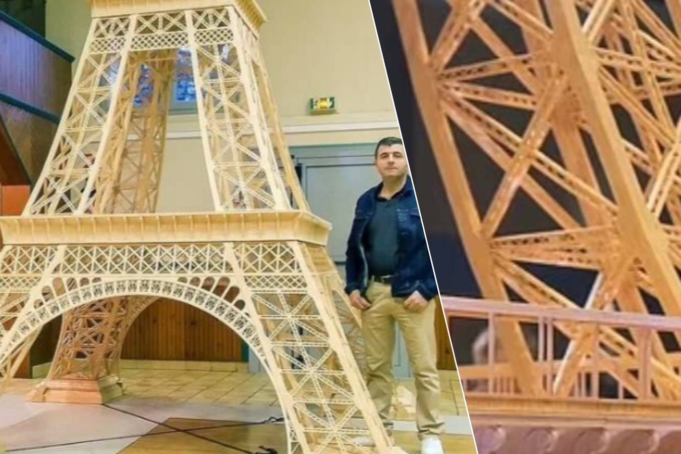Jarenlang bouwde Richard aan Eiffeltoren van 700.000 lucifers, maar één ... Jarenlang bouwde Richard aan Eiffeltoren van 700.000 lucifers, maar één ...