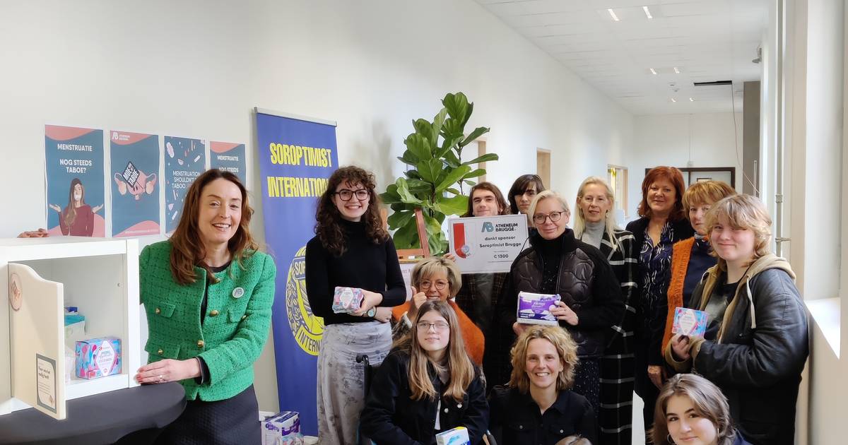 Atheneum Brugge maakt menstruatiemateriaal gratis beschikbaar dankzij schenking Soroptimist ...