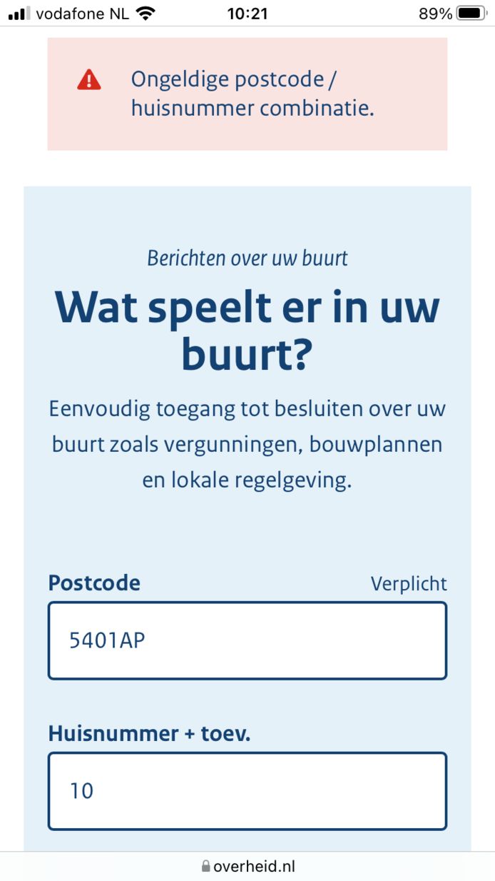 Overheid.nl herkent postcodes Uden en Landerd niet meer | Uden, Veghel ...