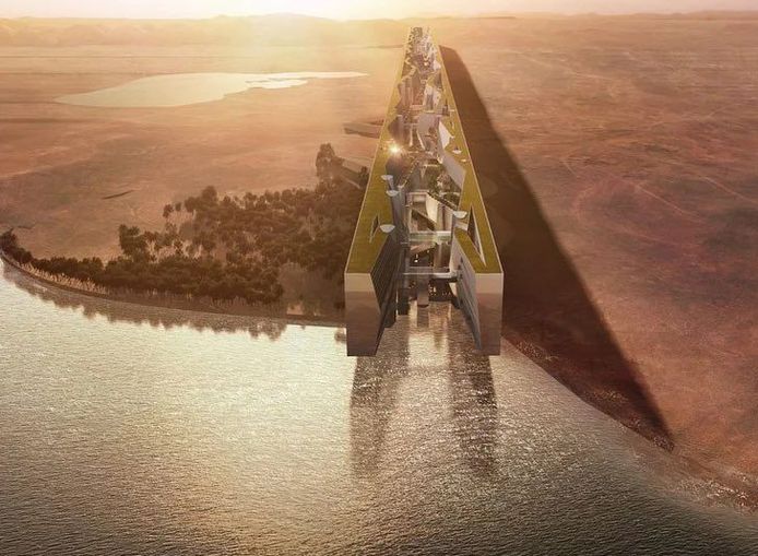 IN BEELD. Waanzinnig bouwproject “The Line” in Saudi-Arabië gaat van ...