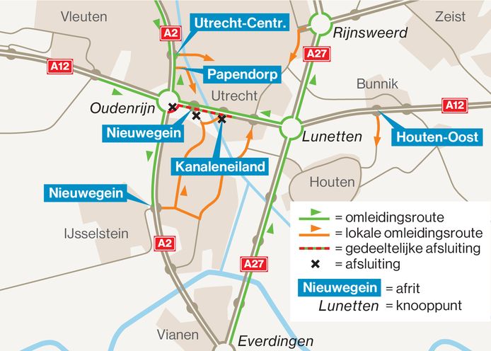 Vanaf nu zes weken verkeersellende door werkzaamheden A12 bij Utrecht | Utrecht | AD.nl