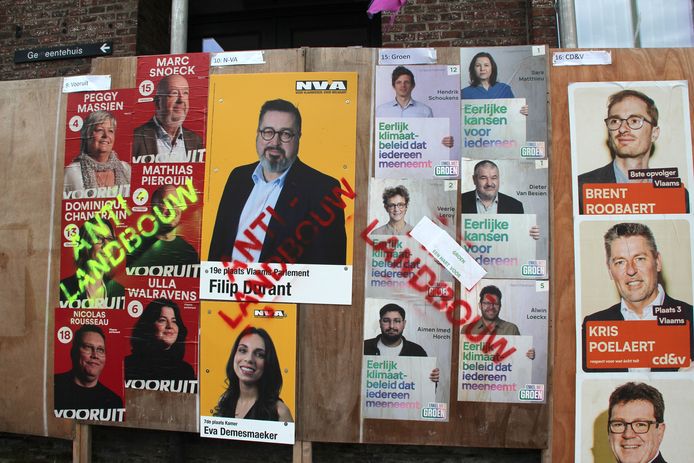 Verkiezingsaffiches beklad met tekst ‘anti-landbouw’ | Herne | hln.be