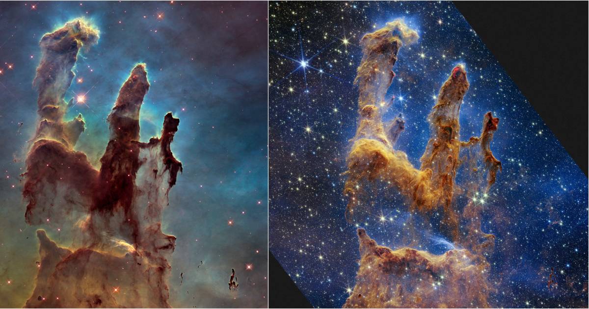 Webb-telescoop maakt adembenemende foto van iconische ‘Zuilen der ...