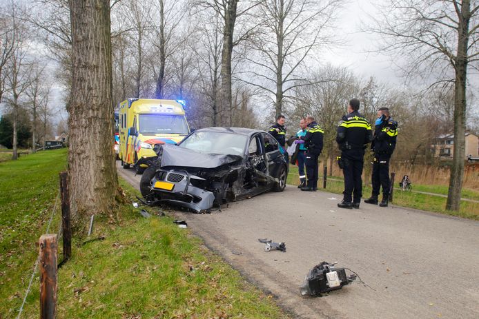 Automobilist knalt op Zuidendijk op boom en raakt gewond bij eenzijdig ongeval | Dordrecht | pzc.nl