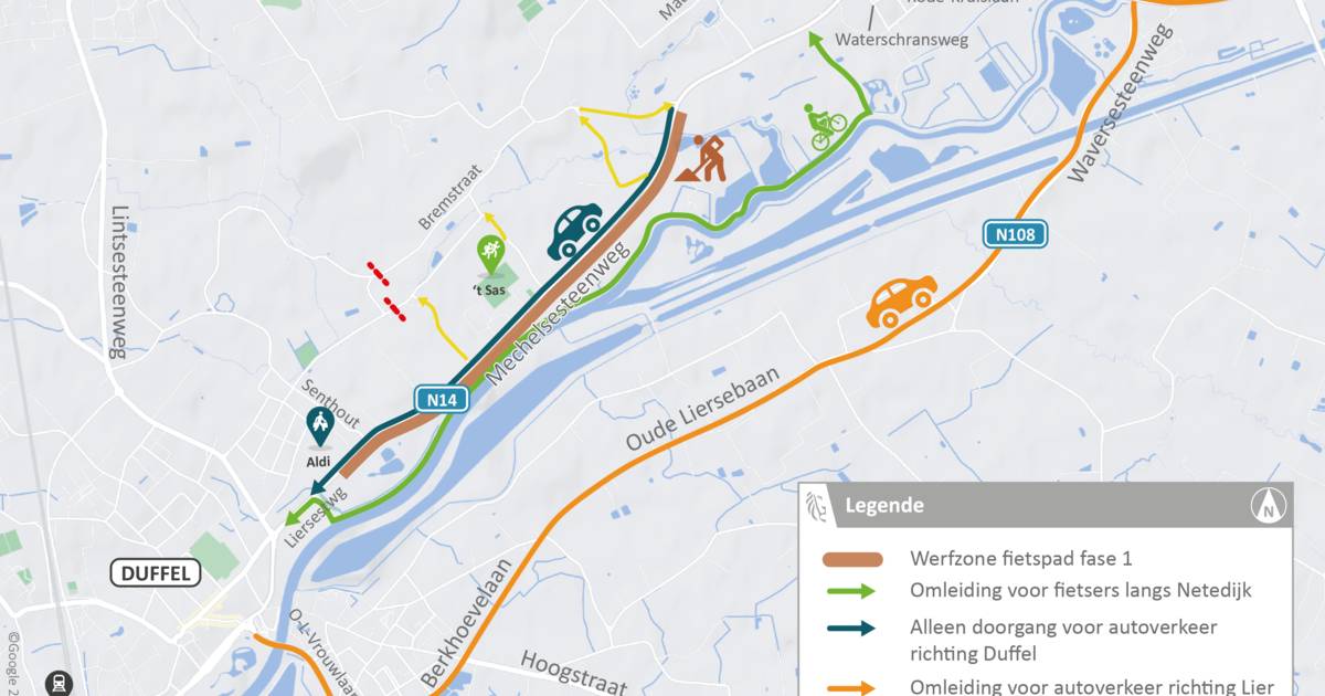 Heraanleg fietspad Mechelsesteenweg start maandag en duurt normaal tot bouwverlof | Lier | hln.be