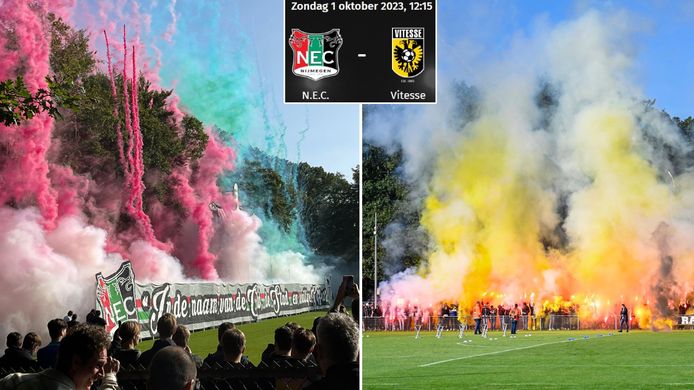 Vuurwerk, gezang en duizenden supporters langs de lijn: derby NEC ...