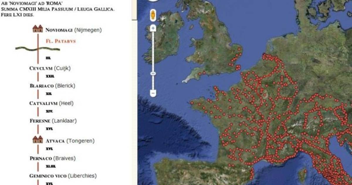 Unieke Romeinse kaart als online routeplanner | Nijmegen | gelderlander.nl