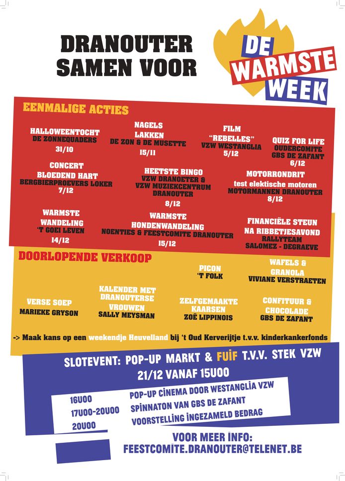 Dranouter telt na Kortrijk het meeste acties voor Warmste Week: “StuBru ...