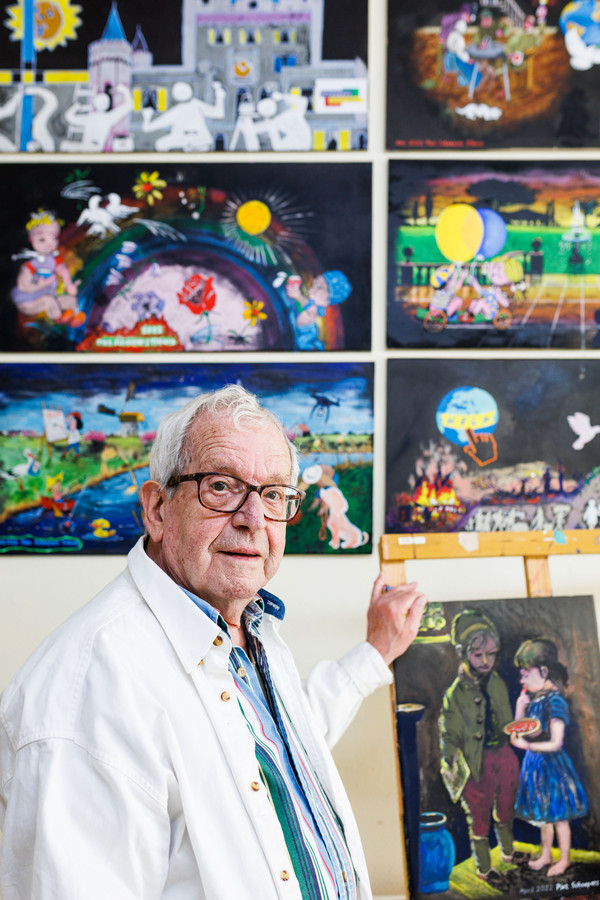 Piet wil met zijn kunst vluchtelingen opvrolijken: ‘Anders gaat het ...